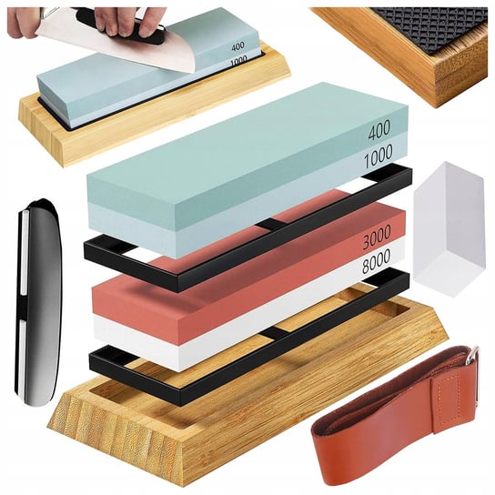 KAMIEŃ OSTRZAŁKA OSEŁKA DO OSTRZENIA NOŻY 400/1000 3000/8000 - Inna ...