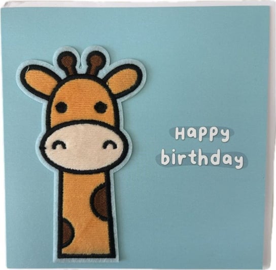 Kartka urodzinowa Happy birthday Materiałowa Żyrafa- Redback Cards ...