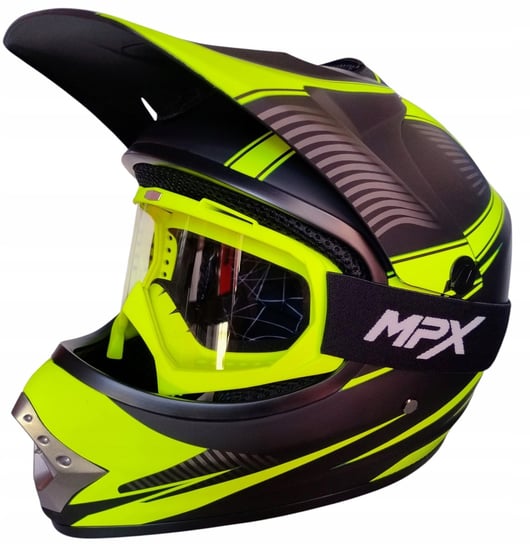 Kask dziecięcy Cross+Gogle Enduro Quad ATV BMX Cross Hulajnoga XS 51-52 ...
