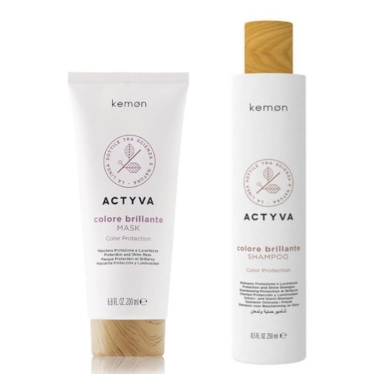 Kemon Actyva, Colore Brillante Mask 200ml + Kemon Actyva Colore ...