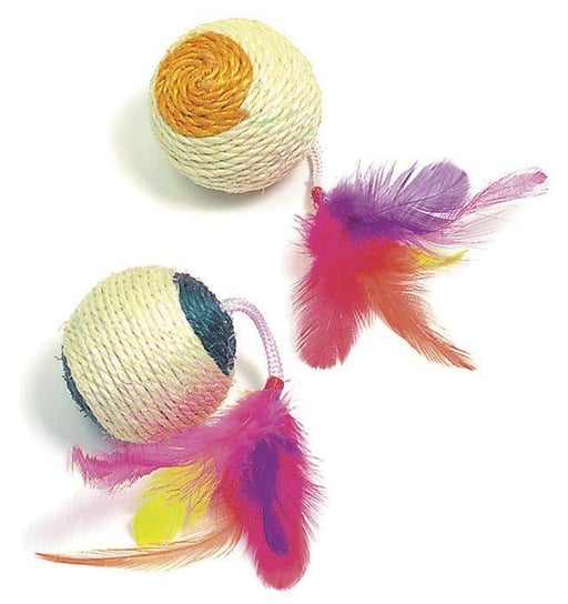 Kerbl Zabawka Dla Kota, Piłka Z Sizalu Z Piórkami 6Cm [83232] - Kerbl ...