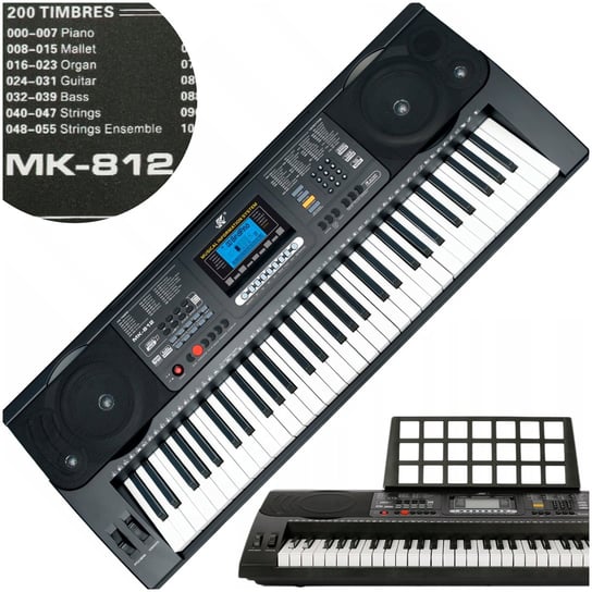 Keyboard MK-812 organy 61 klawiszy zasilacz instrument muzyczny - Inny ...