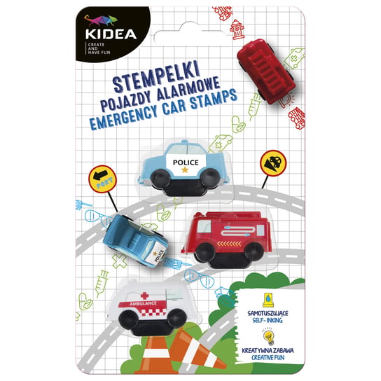 Kidea, Stempelki pojazdy alarmowe, 3 szt. - KIDEA | Sklep EMPIK.COM