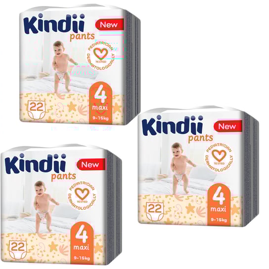 Kindii Pieluchomajtki chłonne maxi rozmiar 4 (9-15 kg) 22 sztuk x 3 - Kindii | Sklep EMPIK.COM