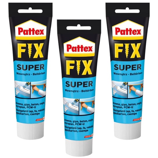Klej montażowy PATTEX FIX Super, 3 szt. - 50g uniwersalny wodoodporny ...