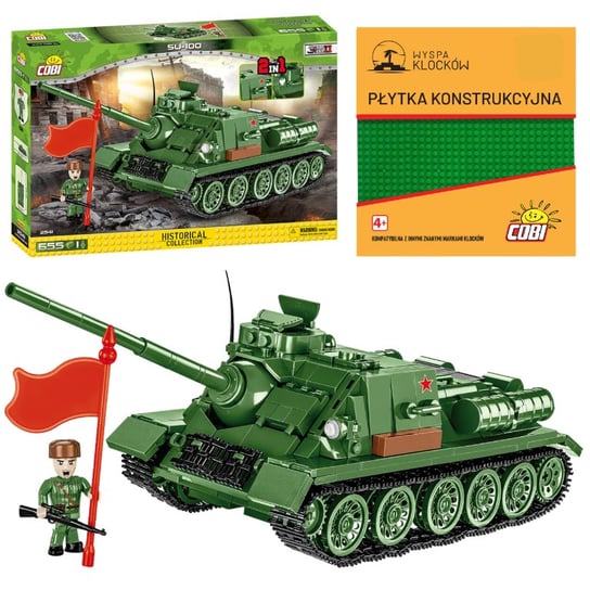 KLOCKI COBI 2541 CZOŁG SU-100 DZIAŁO POJAZD WOJSKO 655EL. ŚREDNIE ...