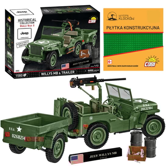 KLOCKI COBI 2804 Pojazd Willys MB & Trailer - Executive Edition HC WW2 ...