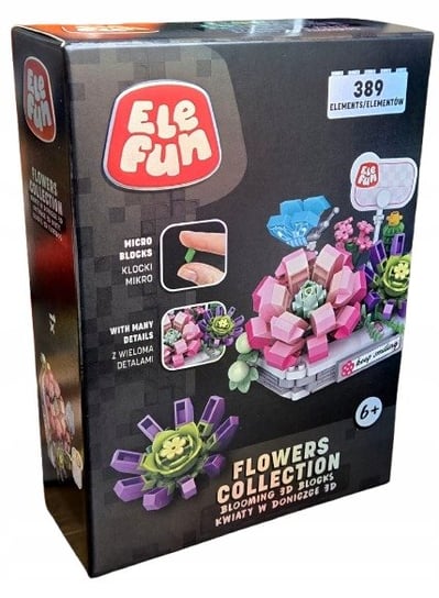 KLOCKI ELEFUN FLOWERS Micro klocki KWIATY W DONICZCE 3D 389 elementów ...