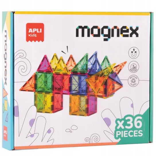 Klocki magnetyczne konstrukcyjne Magnex Apli Kids 36 el. - Alligator ...