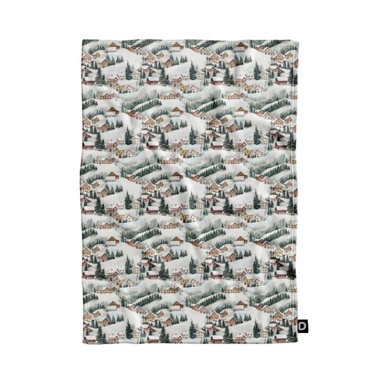 Koc pluszowy WINTER wzór BN78 | Zimowe domki 150 x 200 cm - Decordruk ...