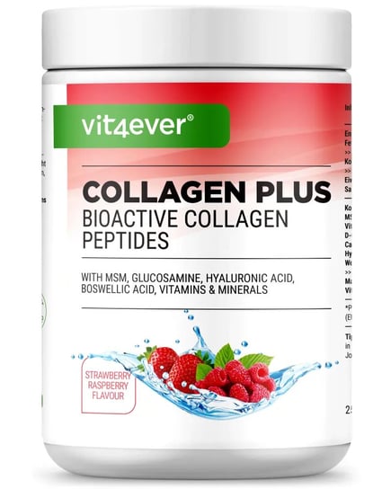 KOLAGEN PLUS 500 g TRUSKAWKOWO-MALINOWY WSPARCIE STAWÓW WŁOSÓW MŁODY ...