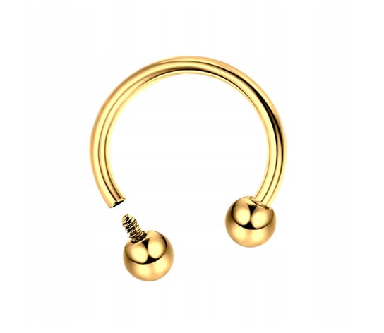 Kolczyk PIERCING Złota Podkowa z kulkami Daith Stal Ch. 316L 1,2/8/3 ...