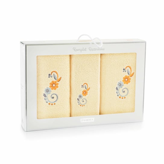 Komplet ręczników 3szt. Margo maślany kremowy 8462/5011 w pudełku ...