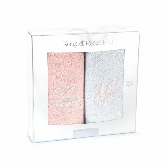 Komplet ręczników Mąż Żona 2x70x130 8462/52070 goździk stalowy w ...