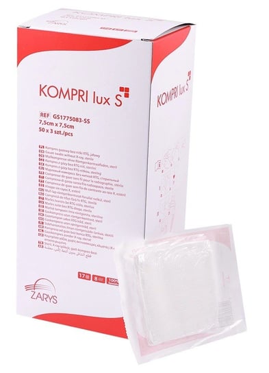 Kompri Lux, Kompresy jałowe, S 7,5x7,5 cm, 3 sztuki | Sklep EMPIK.COM