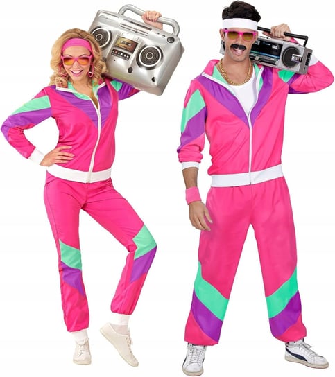 Kostium Disco Party Lata 80 Przebranie Halloween Strój Dresowy Retro L ...