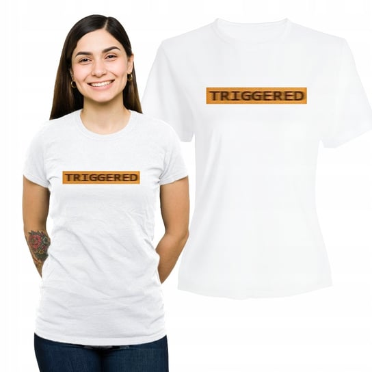 Koszulka Damska z Nadrukiem Bawełniany T-shirt na Prezent Triggered S - Plexido | Moda Sklep ...