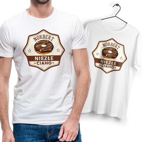 Koszulka Męska Biała Dla Norberta T-Shirt z Nadrukiem Zdjęciem Na ...