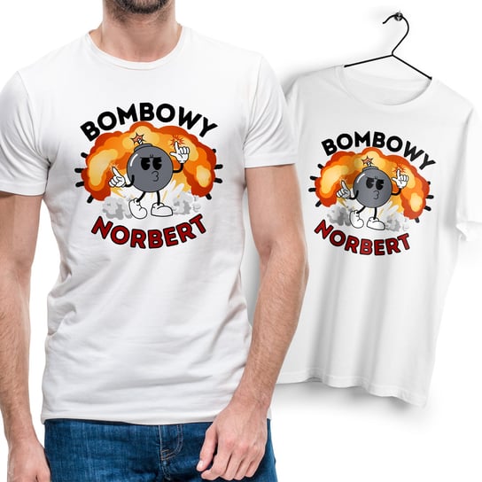 Koszulka Męska Biała Dla Norberta T-Shirt z Nadrukiem Zdjęciem Na ...
