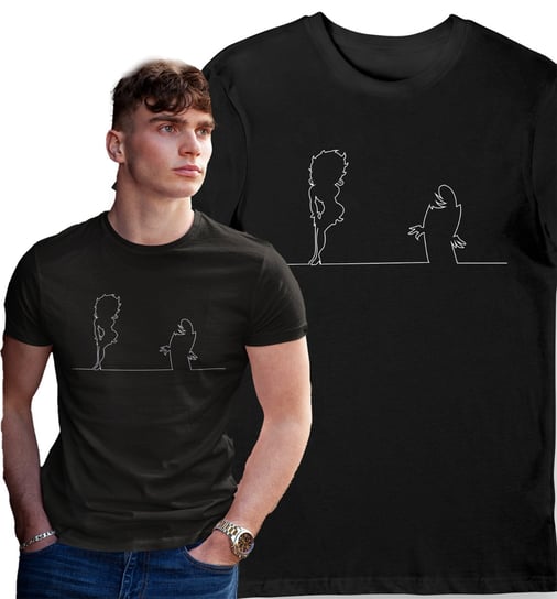 Koszulka męska z motywem La linea balum balum zabawna czarna M ...