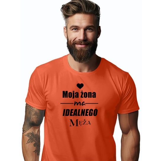 Koszulka T-Shirt Walentynki L Moja Żona Ma Idealnego Męża Prezent ...