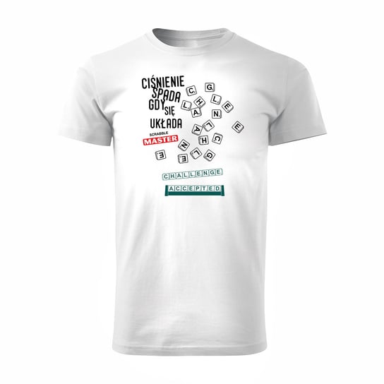 Koszulka ze Scrabble dla miłośnika gry w Scrabble Master prezent męska biała REGULAR-XXL - Inna ...