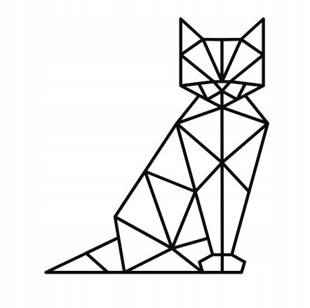 KOT GEOMETRYCZNY DEKORACJA PANEL ŚCIENNY NAKLEJKA OBRAZ6052 60x52 cm ...