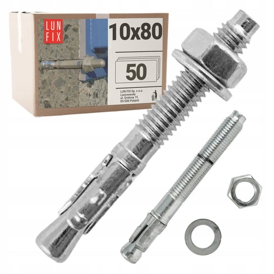 Kotwa do betonu ekspresowa M10 80mm stalowa pierścieniowa rozporowa 50szt - Lun Fix | Sklep ...