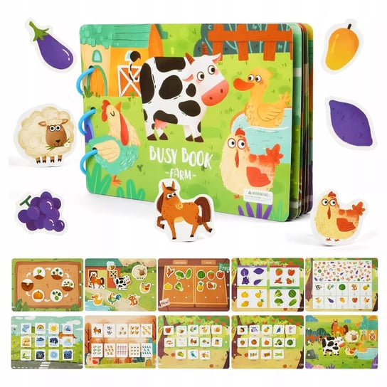 Książeczka Montessori Farma na rzepy DIY Edukacyjna i Kreatywna dla ...