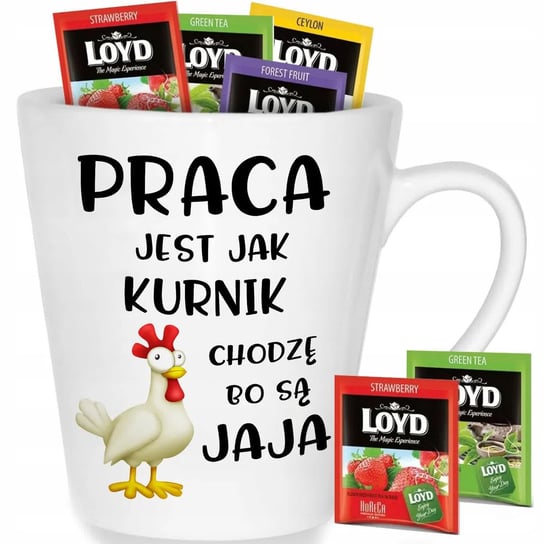 Kubek Biały Latte PRACA JEST JAK KURNIK Prezent Wz + 8 Herbat Loyd - Inna marka | Sklep EMPIK.COM