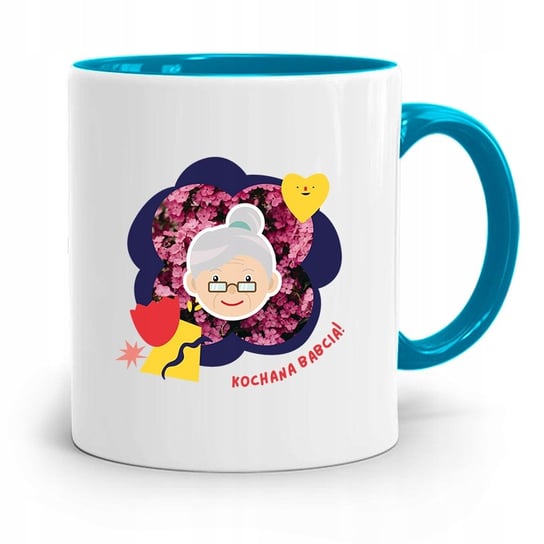 KUBEK BŁĘKITNY DZIEŃ BABCI MOJEJ KOCHANEJ PREZENT z Nadrukiem ze Zdjęciem - PoliDraw | Sklep ...