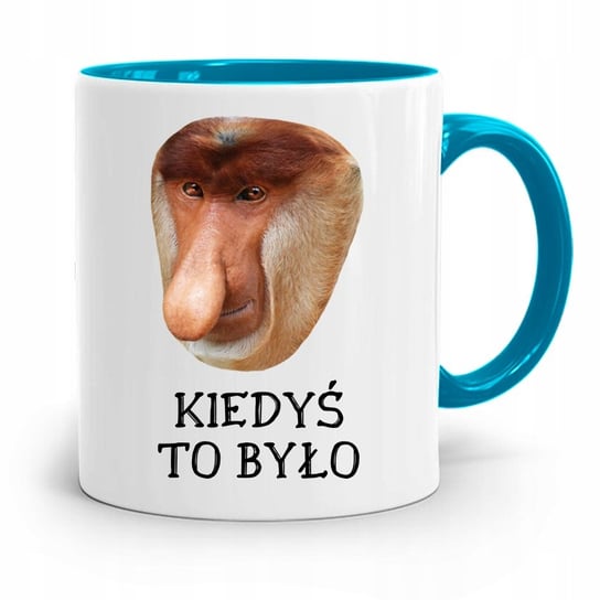 KUBEK BŁĘKITNY NOSACZ JANUSZ KIEDYŚ TO BYŁO... z Nadrukiem ze Zdjęciem ...