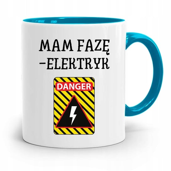 KUBEK BŁĘKITNY PREZENT DLA ELEKTRYKA MAM FAZE z Nadrukiem ze Zdjęciem - PoliDraw | Sklep EMPIK.COM