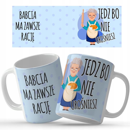Kubek ceramiczny, dzień babci, Jedz Bo Nie Urośniesz, 330 ml, StyleCouture, biały - StyleCouture ...