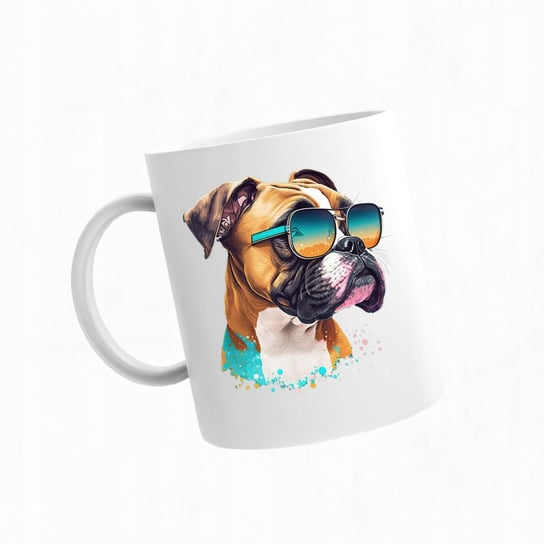 Kubek ceramiczny pies piesek Bokser grafika prezent 330ml - Inna marka ...