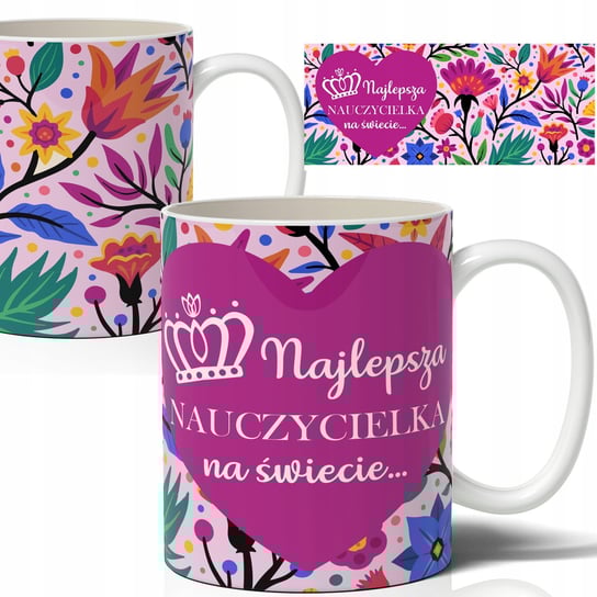 Kubek ceramiczny Prezent dla NAUCZYCIELKI Dużo WZORÓW Szkoła, 330 ml, StyleCouture ...
