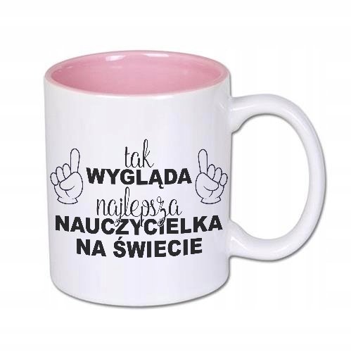 Kubek ceramiczny Różowy Na Prezent Na Dzień Nauczyciela Wz, 330 ml, StyleCouture - StyleCouture ...