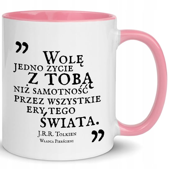 Kubek ceramiczny RÓŻOWY PREZENT CYTATY J.R.R. TOLKIEN WZORY, 300 ml, StyleCouture - StyleCouture ...