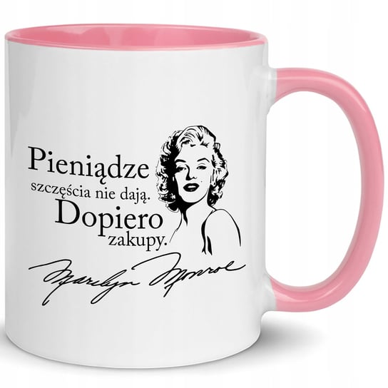 Kubek ceramiczny Ucho i Wnętrze RÓŻOWE Cytaty MARILYN MONROE, 300 ml, StyleCouture ...