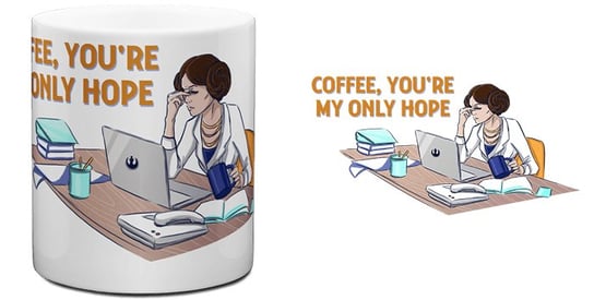 Kubek ceramiczny z Księżniczką Leią - Coffee you're my only hope - Inna ...