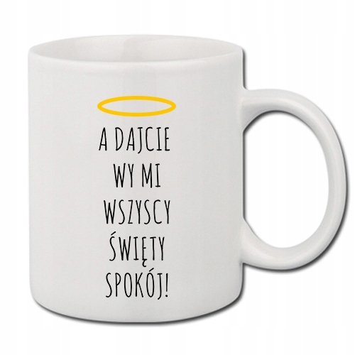 Kubek ceramiczny, z NADRUKIEM ŚWIĘTY SPOKÓJ 01, 330 ml, StyleCouture, biały - StyleCouture ...