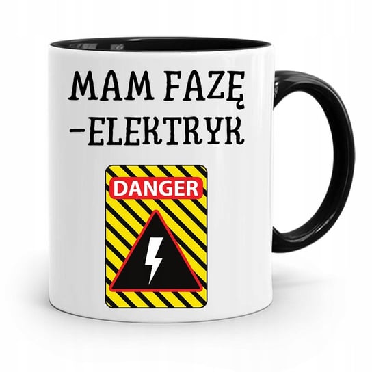 KUBEK CZARNY DLA ELEKTRYKA MAMA FAZĘ ELEKTRYK z Nadrukiem ze Zdjęciem ...