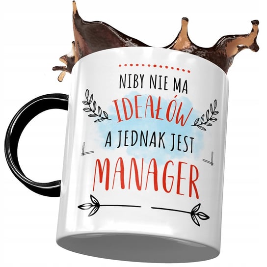 Kubek Czarny Dla Managera Niby nie ma Ideałów z Nadrukiem ze Zdjęciem ...