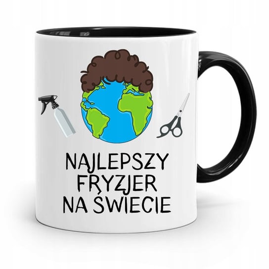 KUBEK CZARNY FRYZJERA NAJLEPSZY FRYZJER NA ŚWIECIE z Nadrukiem ze ...