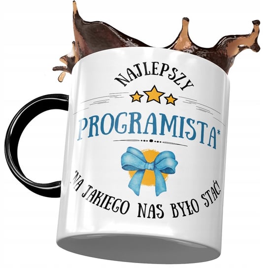 Kubek Czarny Programisty Najlepszy Programista z Nadrukiem ze Zdjęciem ...