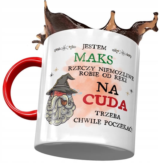 Kubek Czerwony Dla Maksa Maksymiliana na Prezent z Nadrukiem ze ...