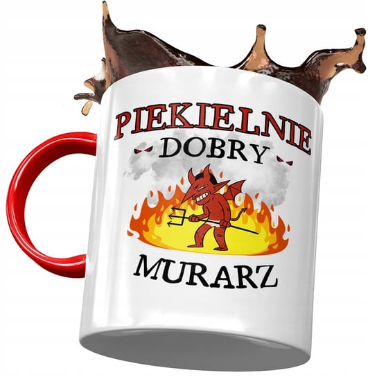 Kubek Czerwony Dla Murarza Piekielnie Dobry Murarz z Nadrukiem ze ...