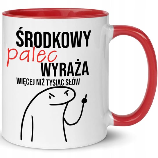 KUBEK CZERWONY PREZENT DO PRACY ŚRODKOWY PALEC URODZINY IMIENINY WZORY - Inna marka | Sklep ...