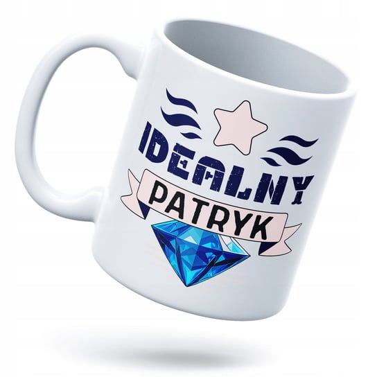 Kubek Dla Patryk Prezent z Dowolnym Trwałym Nadrukiem Zdjęciem Biały ...