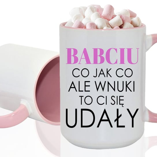 Kubek DUŻY RÓŻOWY Na Prezent Urodziny BABCIU WNUKI CI SIĘ UDAŁY Wzory - StyleCouture | Sklep ...